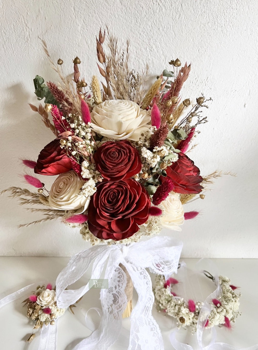 Maroon Bridal Bouquet – DRIED&DAINTY