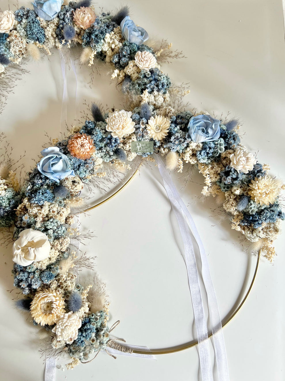 Powder blue Rose Wreath – DRIED&DAINTY